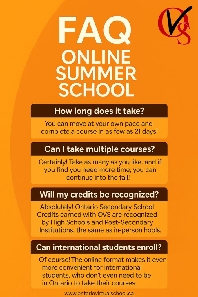 How Does Online Summer School Work? - Ontario Virtual School